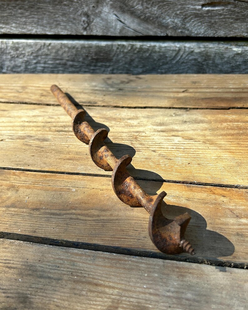 Vintage Auger Drill Hand Tool | Large Antique Tool | Carpentry ...