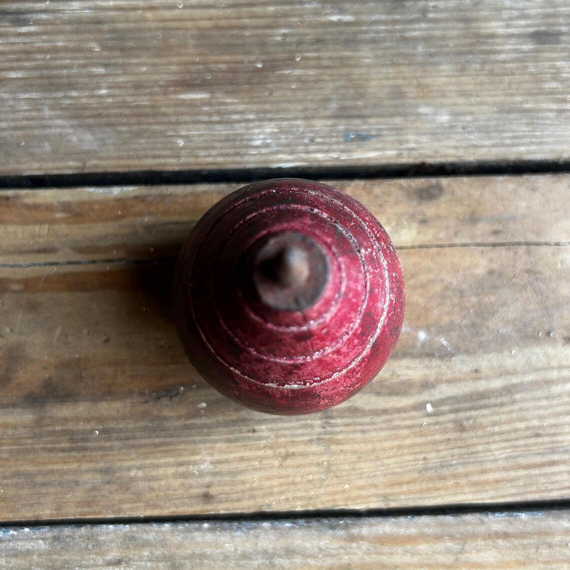 Antique Wooden Spinning Top, 1930s Red Toy for Children Vintage Painted ...