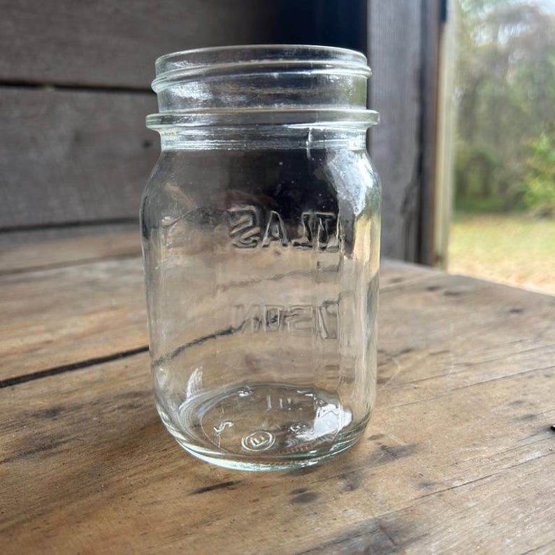 Vintage Atlas Mason Jar Pint: Lucky #13, Retro Farmhouse Decor - Etsy