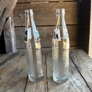 Vintage Fanta Soda Bottle | Retro White & Blue ACL Ribbed Glass Pop ...