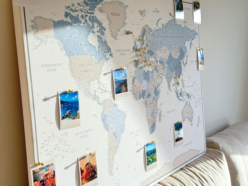 Personalized Push Pin World Map - Detailed Travel Pin Board - Large ...