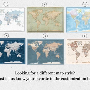 Large World Map Canvas - Personalized Travel Map Poster + Wooden ...