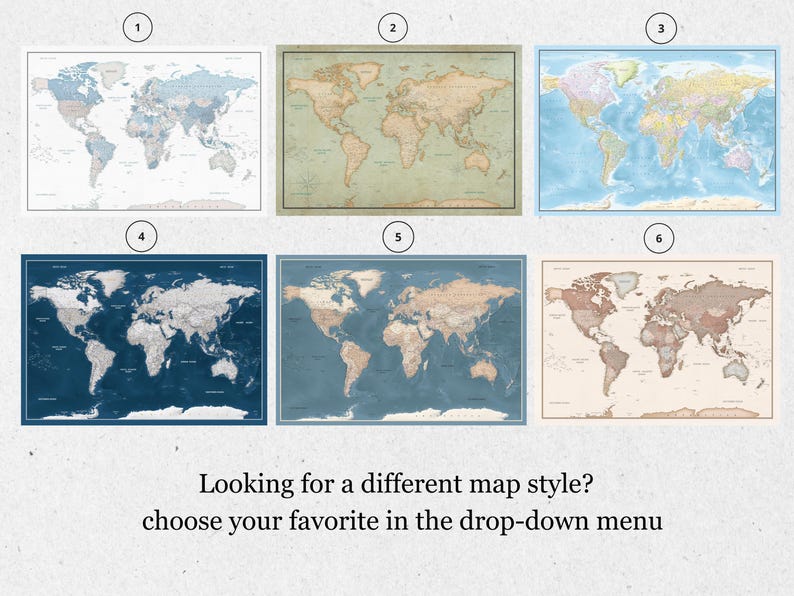 Personalized Push Pin World Map - Detailed Travel Pin Board - Large ...