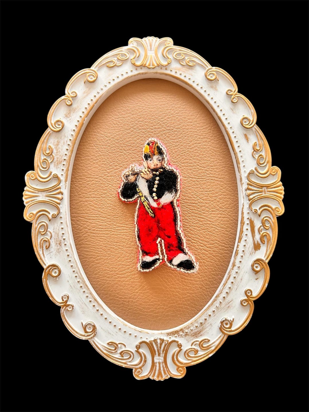 Manet Brooch - Boy With a Flute - Handmade Wool Felt, Embroidery ...