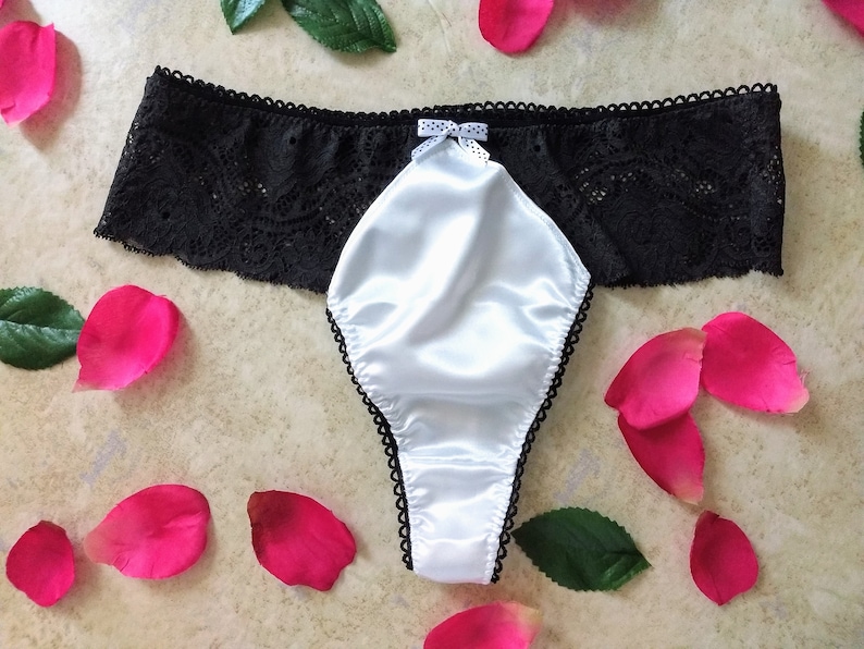 Couples Set Satin and Stretch Lace Thongs Available in other | Etsy