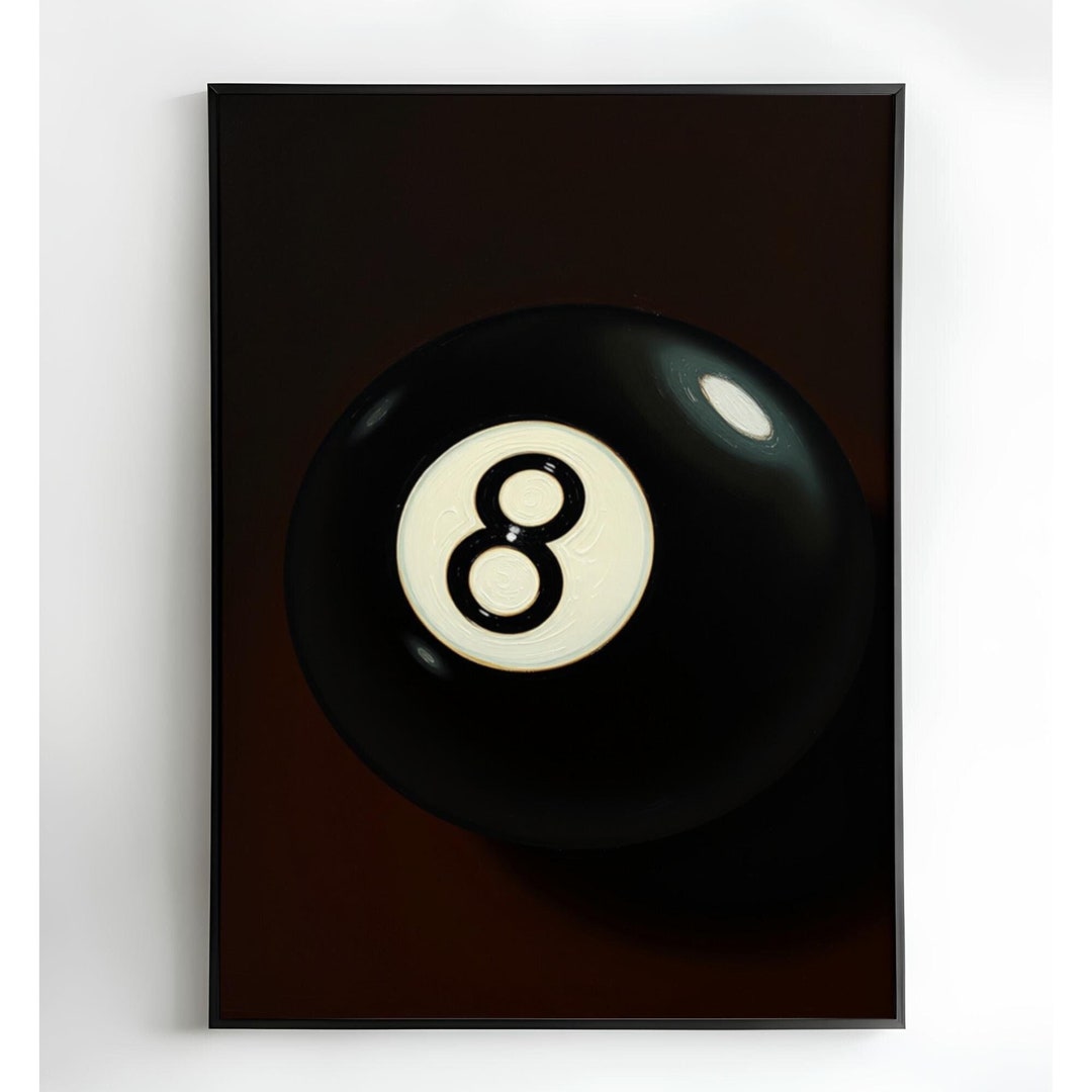 Vintage Pool Ball Print, Retro Wall Art, Printable Wall Art, Digital ...