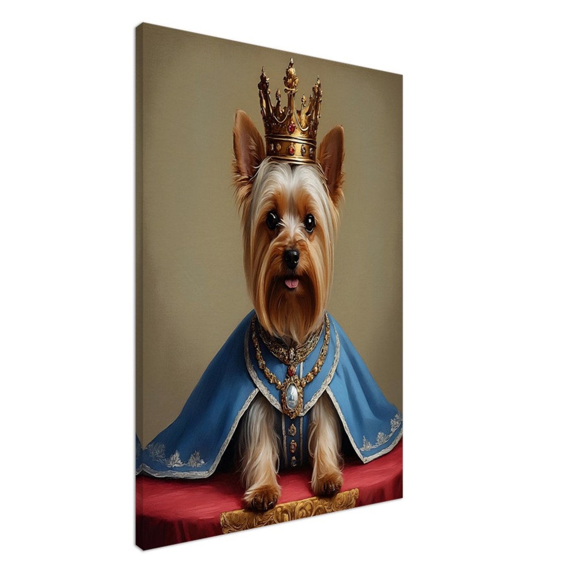Royal Yorkie Dog Art Print Cute Yorkshire Terrier King Portrait Pet ...
