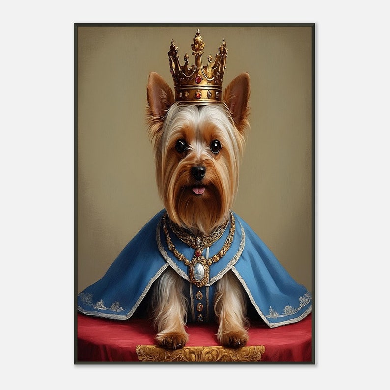 Royal Yorkie Dog Art Print Cute Yorkshire Terrier King Portrait Pet ...