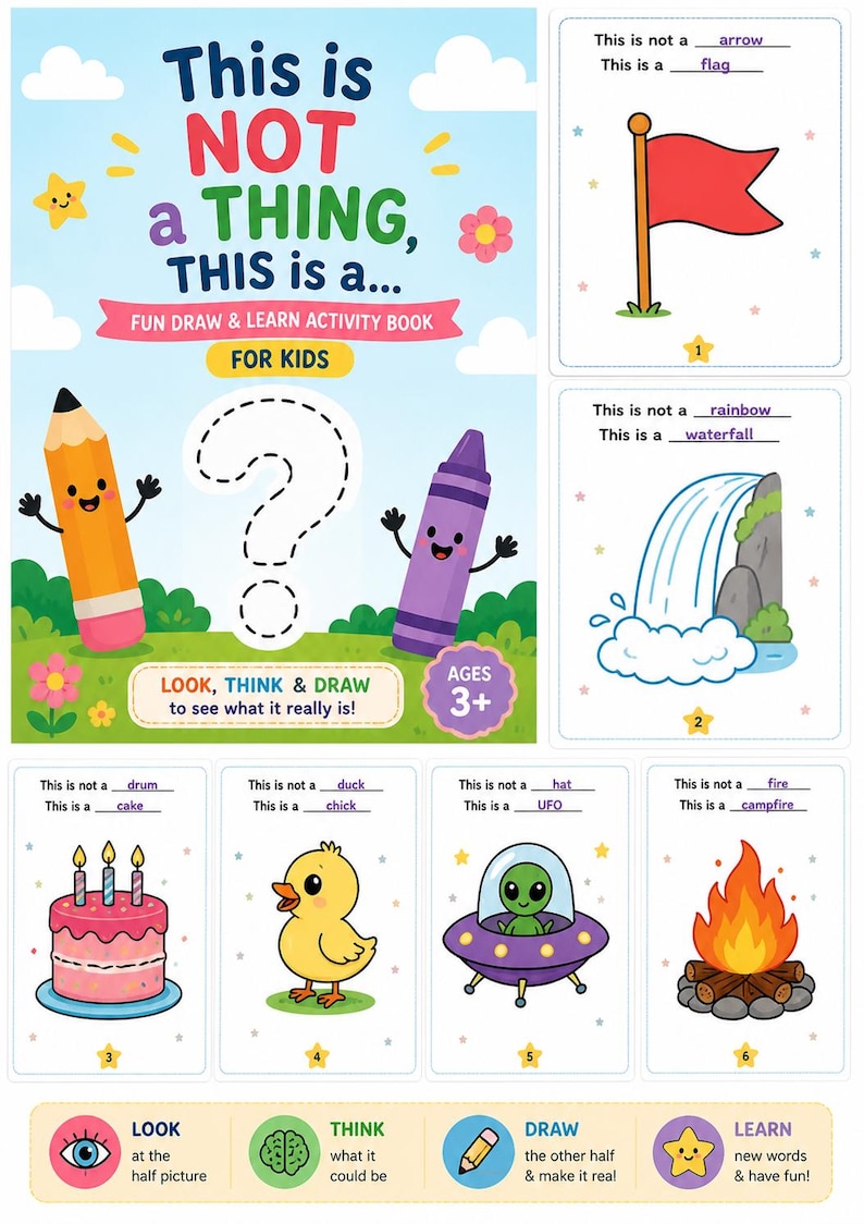 Creative Drawing Activity Book for Kids | Imagination & Learning Fun ...
