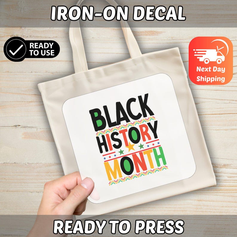 Black History Month DTF Transfer, Colorful Afro Bold Lettering Design ...