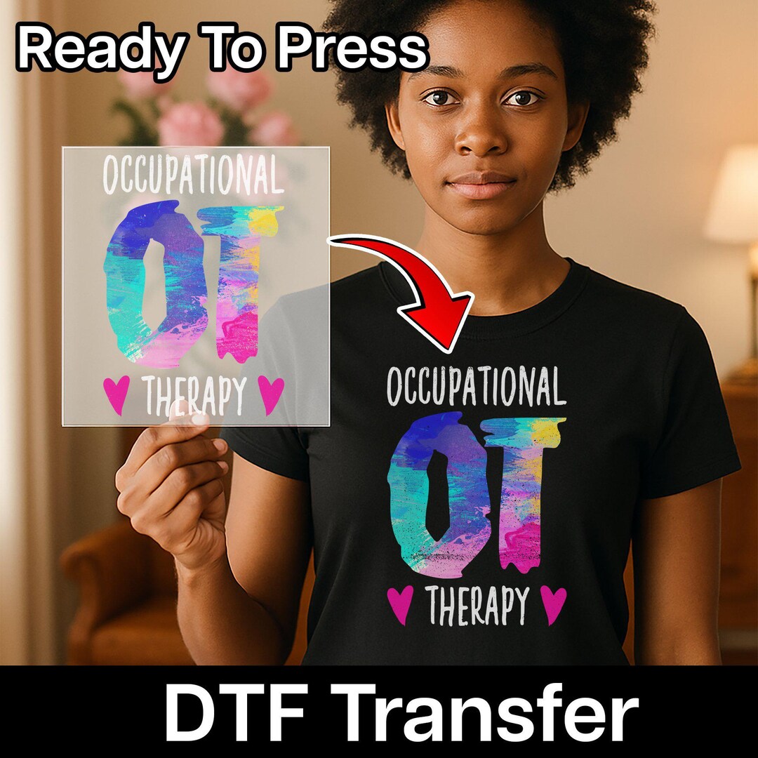 Bold Color OT DTF Transfer, Paint Splash Occupational Therapy Iron-on ...
