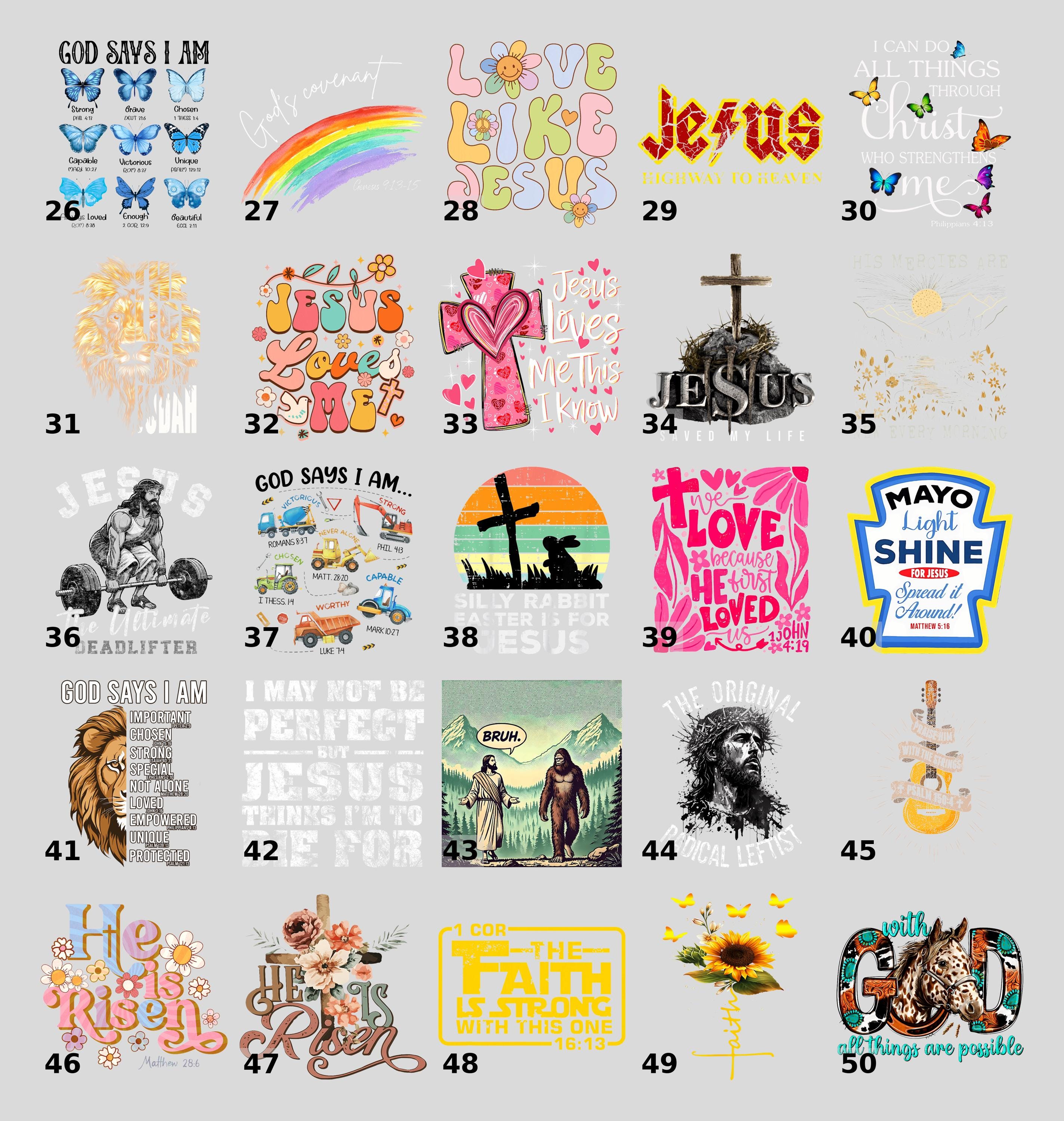 Funny Jesus Weightlifter Gym Humor DTF Transfer, Ready to Press Iron-on ...