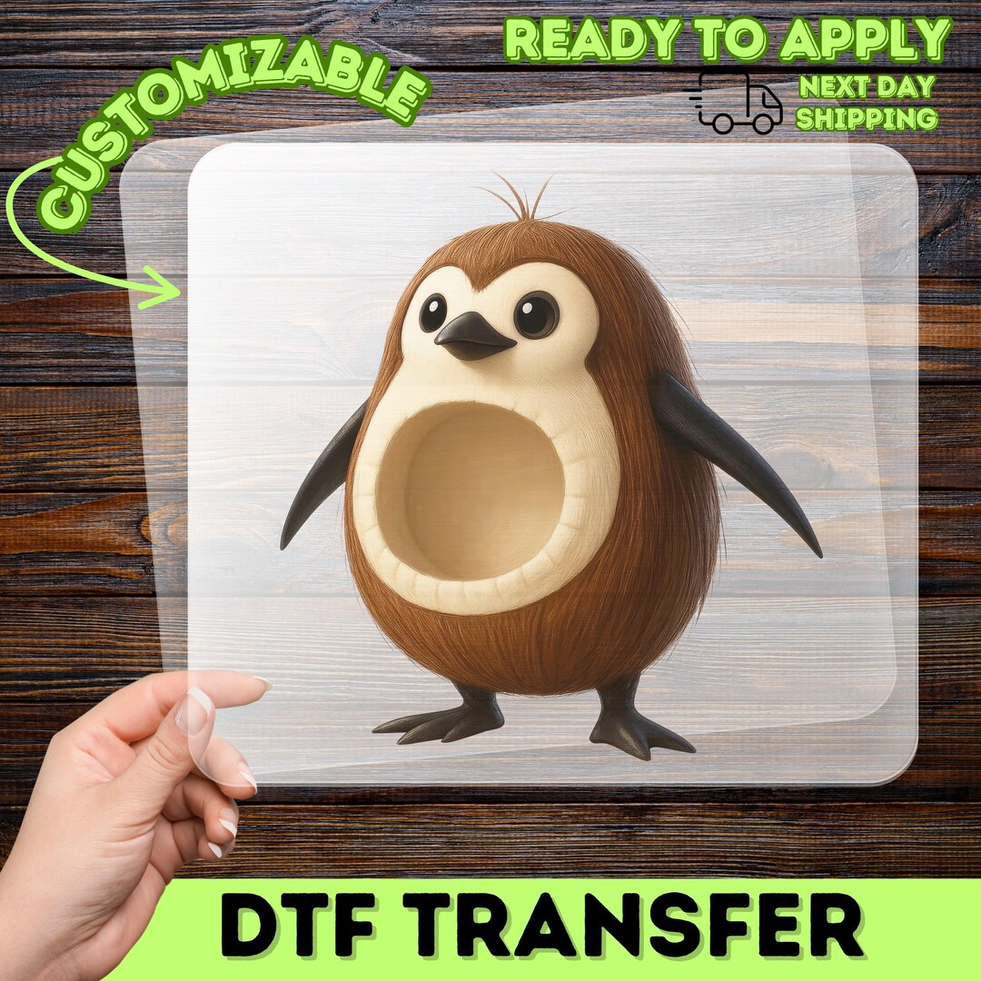 Cute Coconut Penguin Humor DTF Transfer, Weird Fruit Animal Italian ...