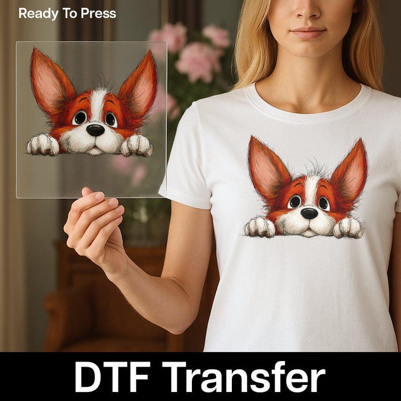 Adorable Cartoon Dog Iron-on Decal, Playful Pet Design Heat Transfer ...