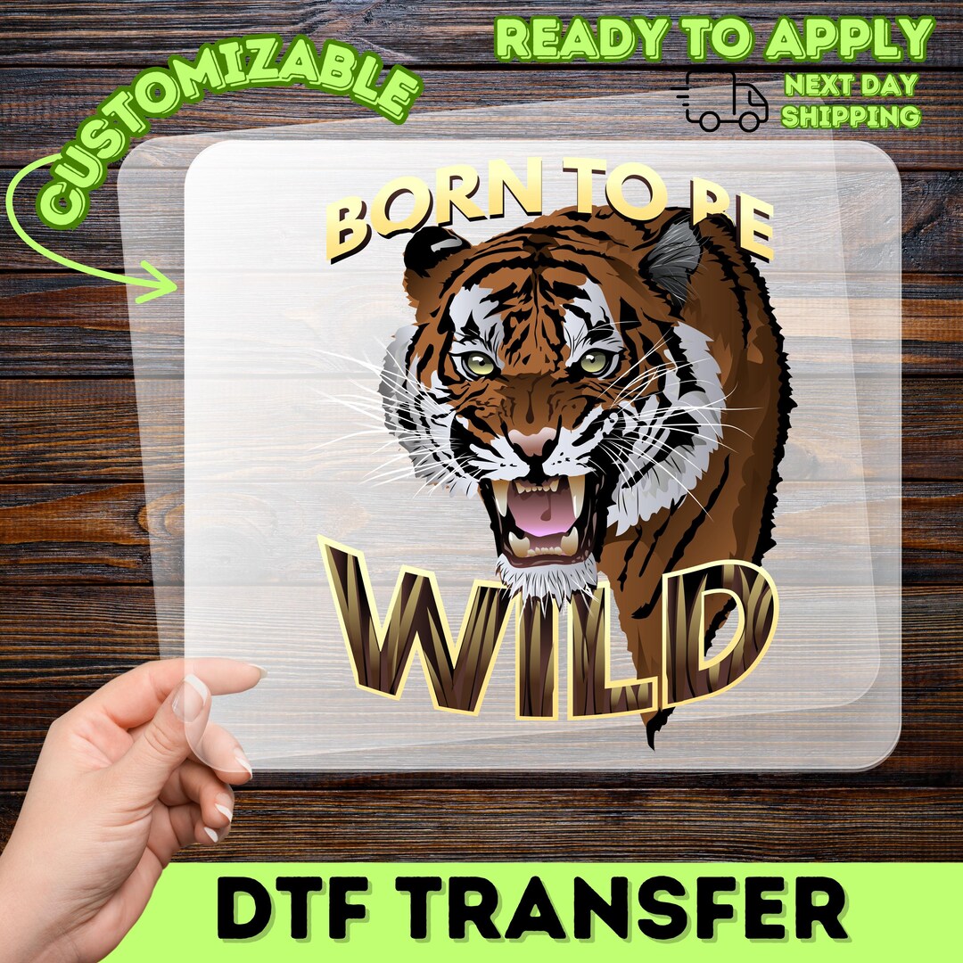 Bold Roaring Tiger Graphic Adventure DTF Transfer for Edgy Apparel ...