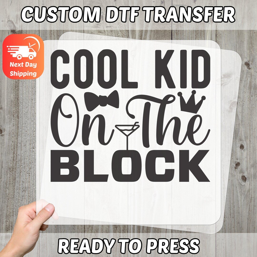 Kid on the Block Iron-on Decal, Confident Child Apparel, Hand-lettered ...