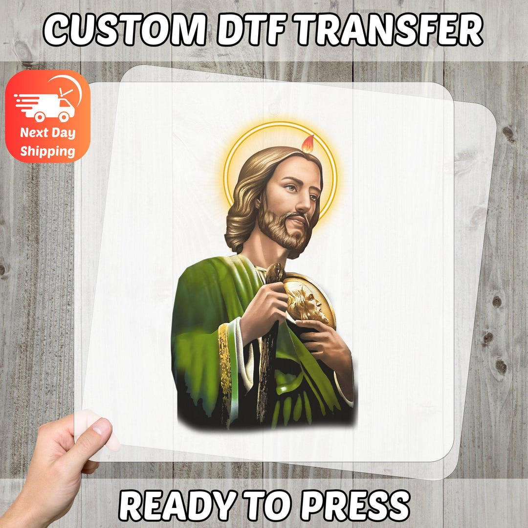 Saintly Religious Figure Iron-on Decal, Spiritual Devotion Heat ...