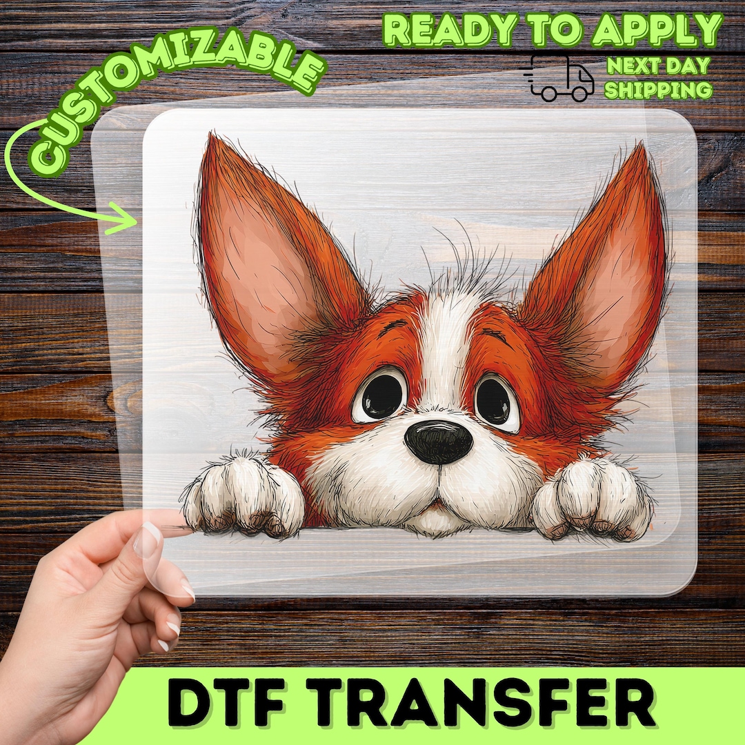 Adorable Cartoon Dog Iron-on Decal, Playful Pet Design Heat Transfer ...