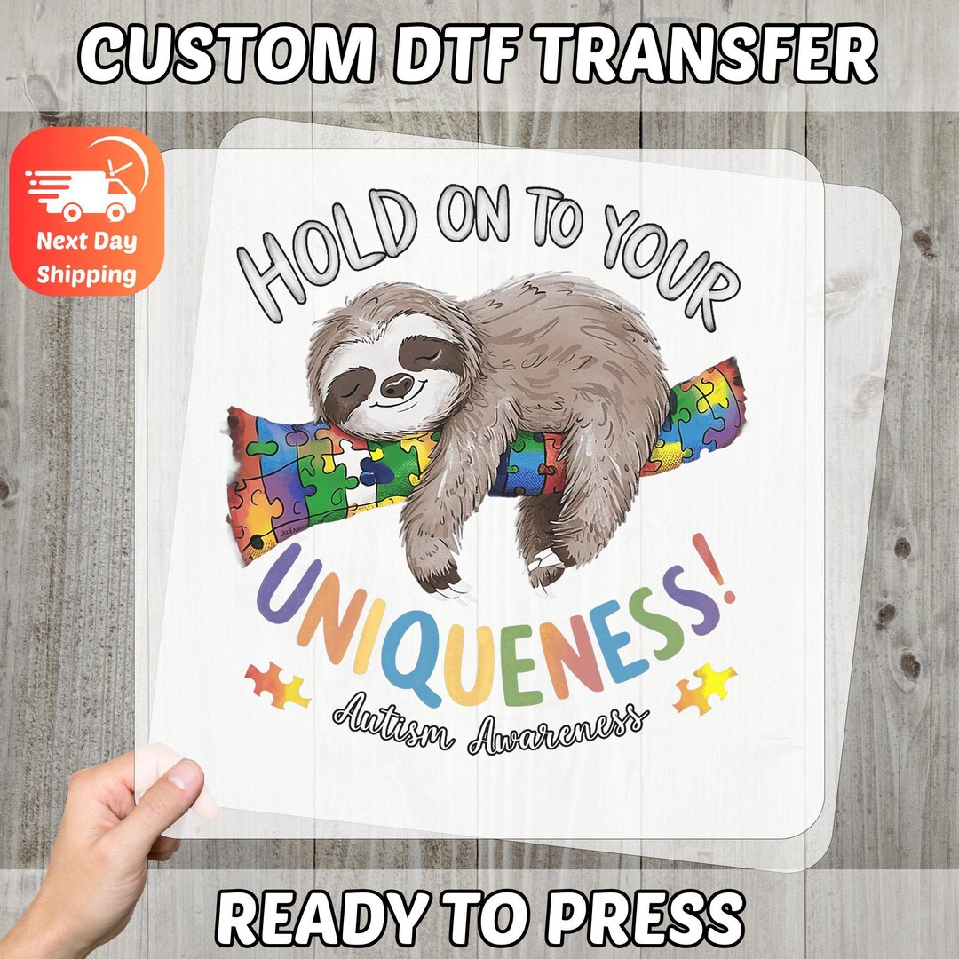 Cute Hold on to Your Uniqueness Autism Awareness Iron-on Decal, Puzzle ...