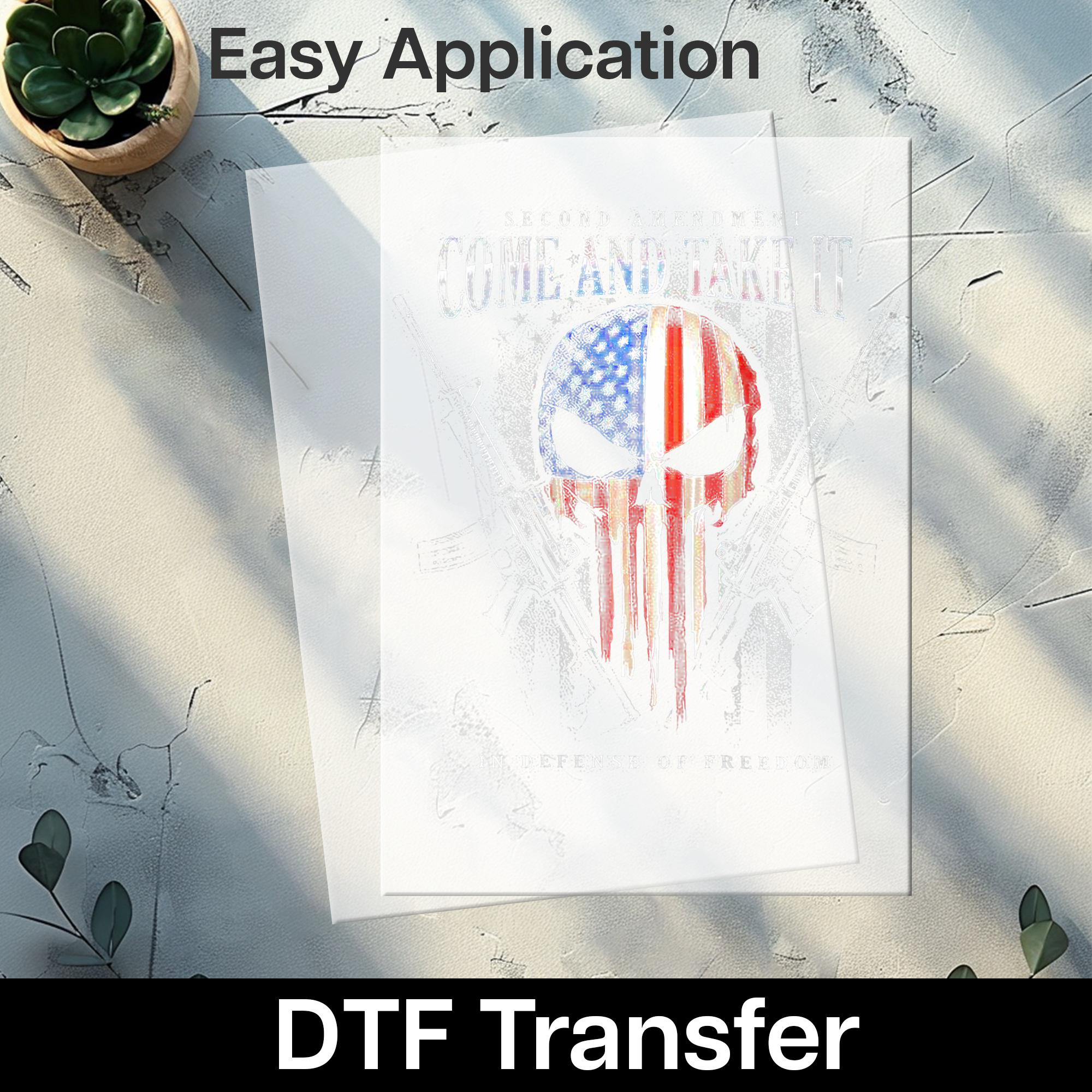 Second Amendment Patriotic Skull DTF Transfer for Military Veterans ...