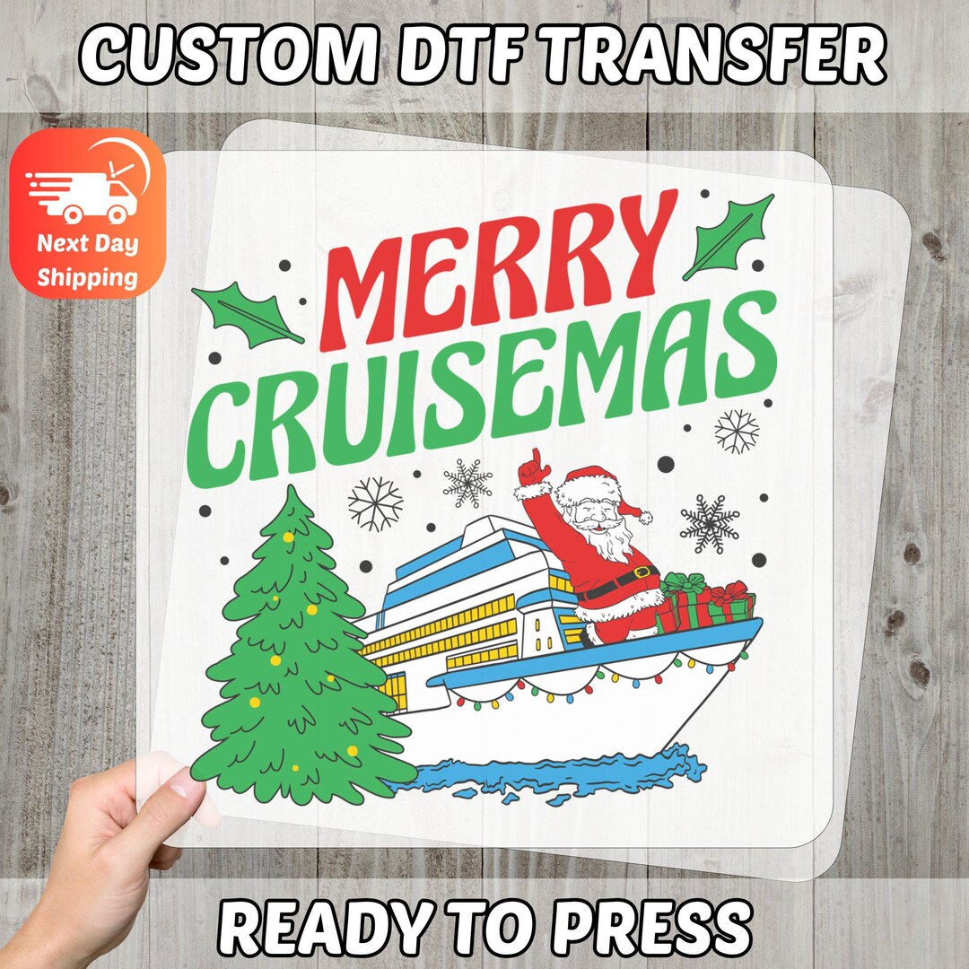 Cute Santa Claus Cruise Christmas DTF Transfer, Festive Holiday Iron-on ...