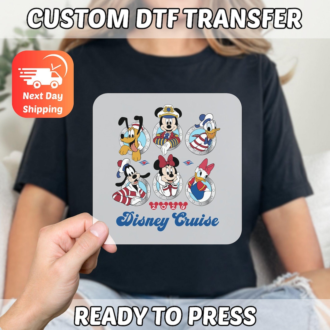 Disney Cruise DTF Transfer, Cartoon Characters Iron-on Decal, Family ...
