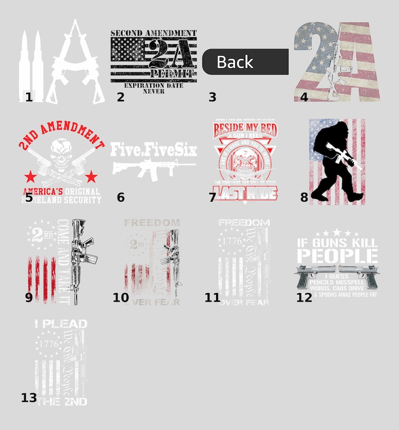 Second Amendment Patriotic Skull DTF Transfer for Military Veterans ...