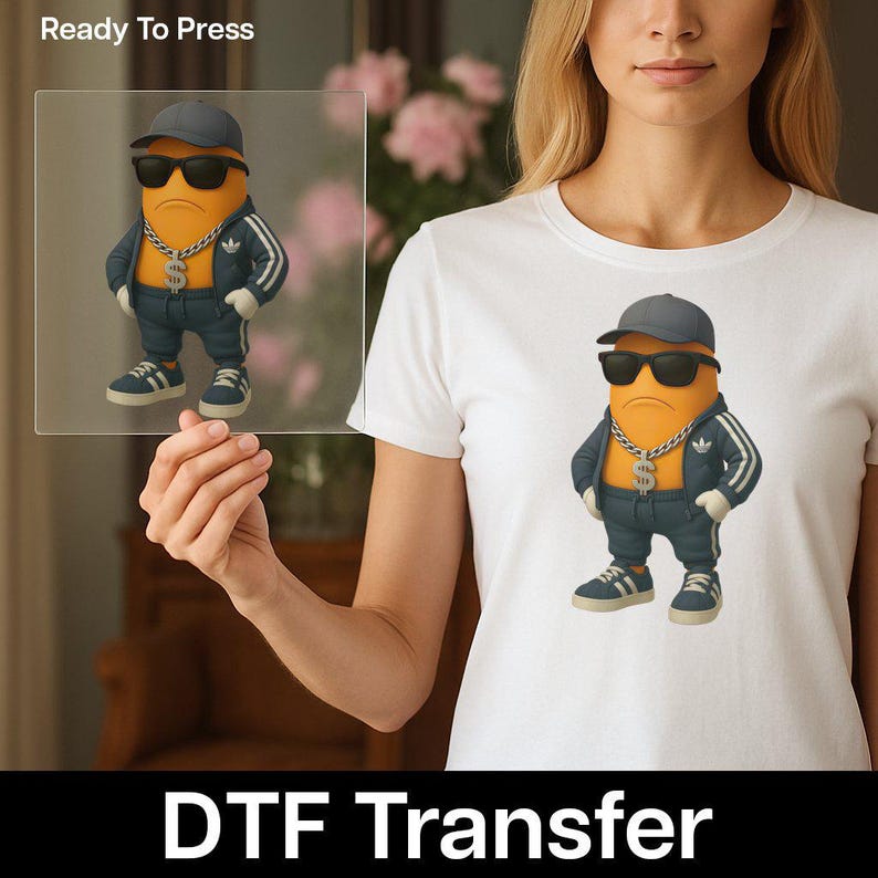 Humorous Cartoon Character Heat Transfer, Funny Streetwear DTF Transfer ...