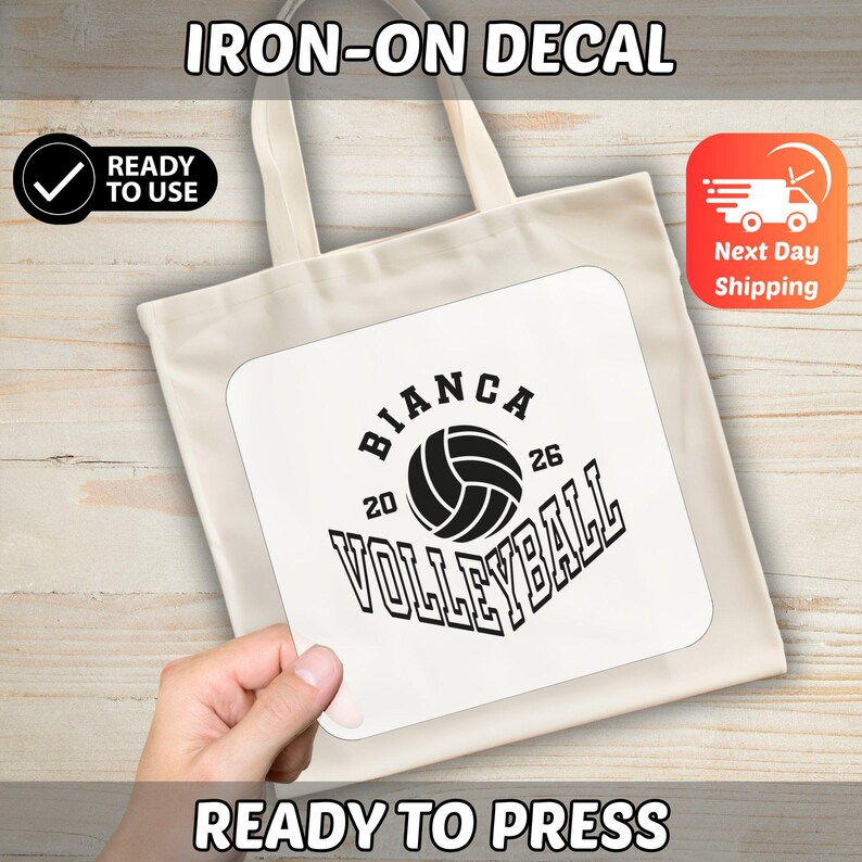 Personalized Volleyball Name and Year DTF Transfer, Custom Sports Iron ...