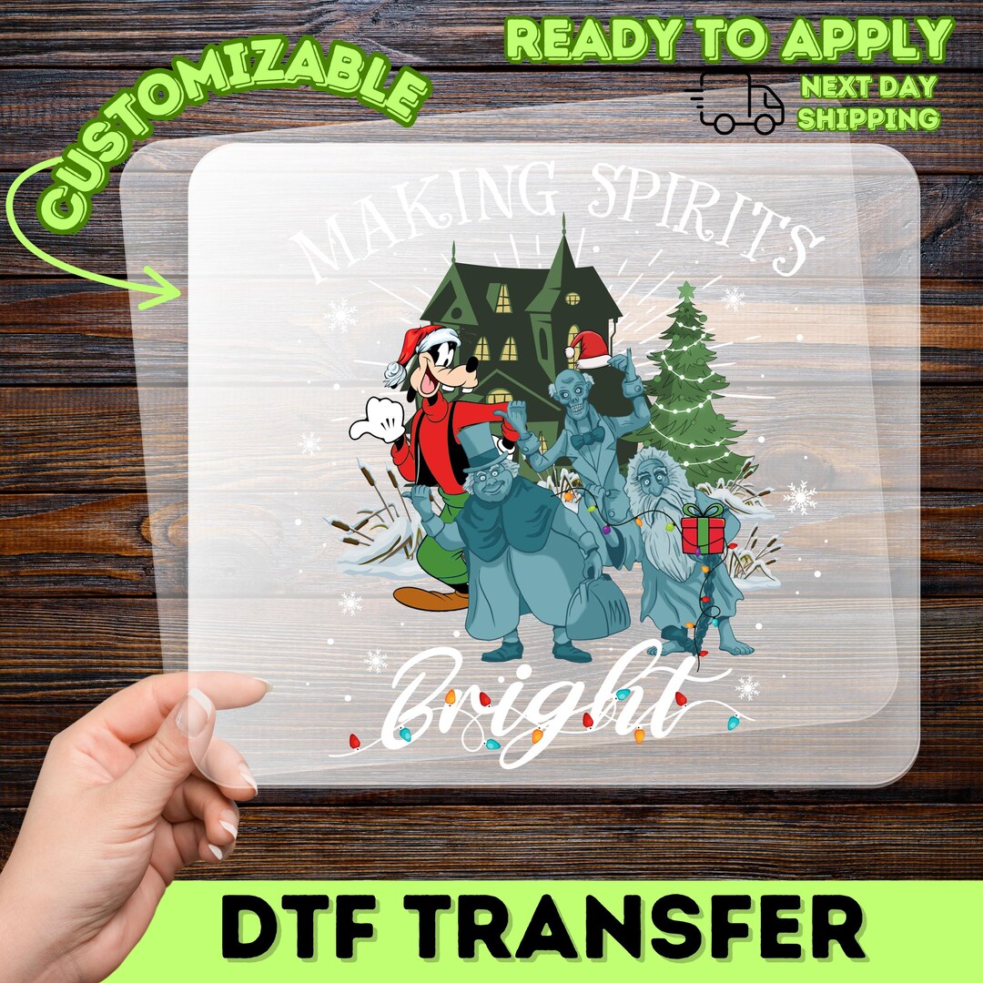 Making Spirits Bright DTF Transfer Iron-on Christmas & Halloween Funny ...