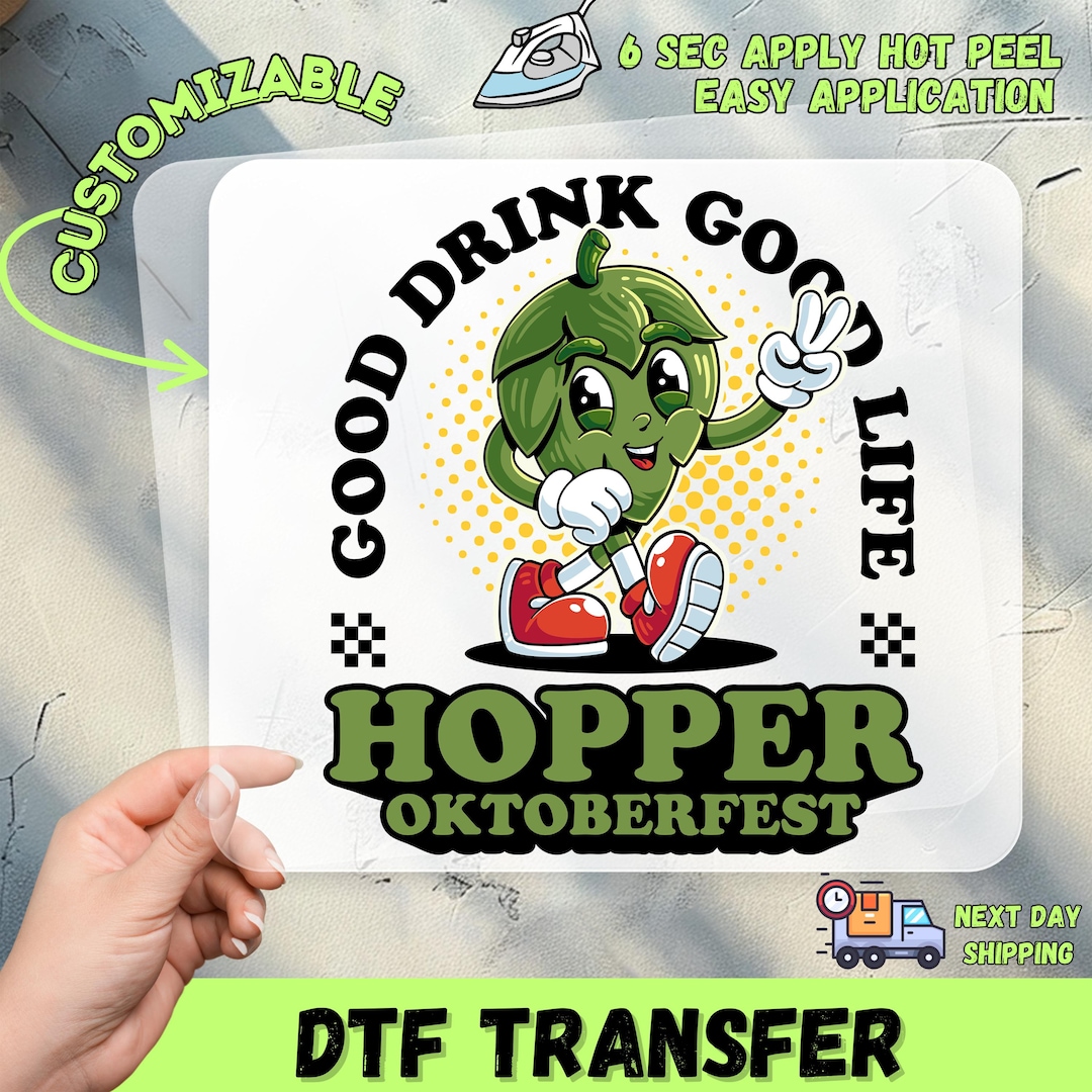 Hopper Oktoberfest DTF Transfer for T-shirts – Funny Hop Beer Character ...
