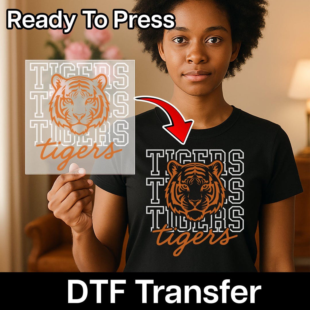 Trendy Tigers Sports DTF Transfer, Tigers Team Iron-on Decal, Ready to ...
