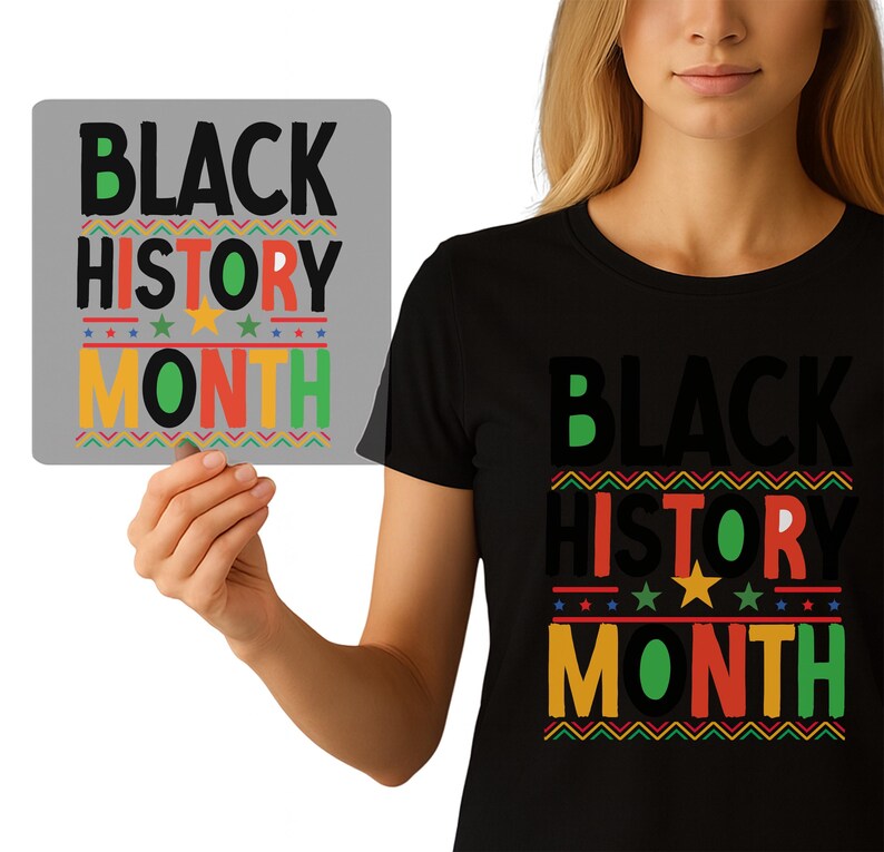 Black History Month DTF Transfer, Colorful Afro Bold Lettering Design ...