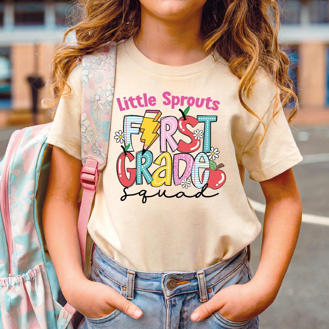 First Grade Squad Kids Shirt, Back to School Girls Shirt, First Grade ...