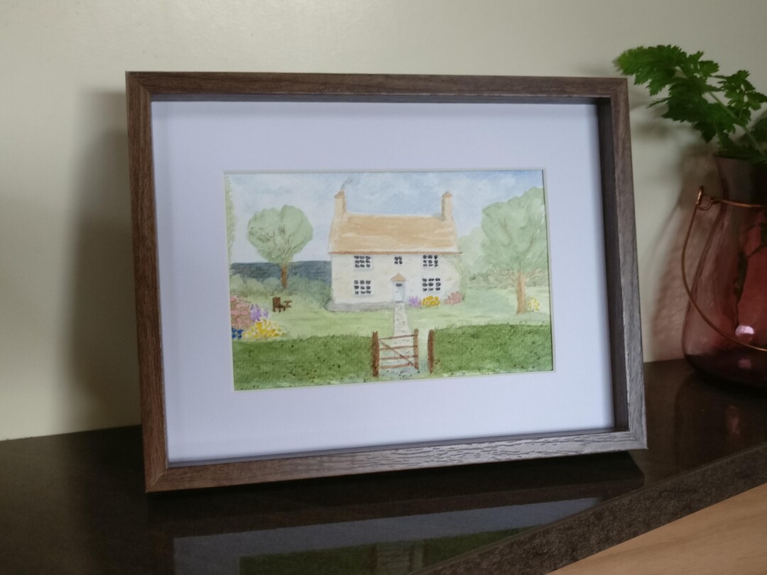 Welsh Wonky Cottage Picture, Hand Painted Original Watercolor Painting ...