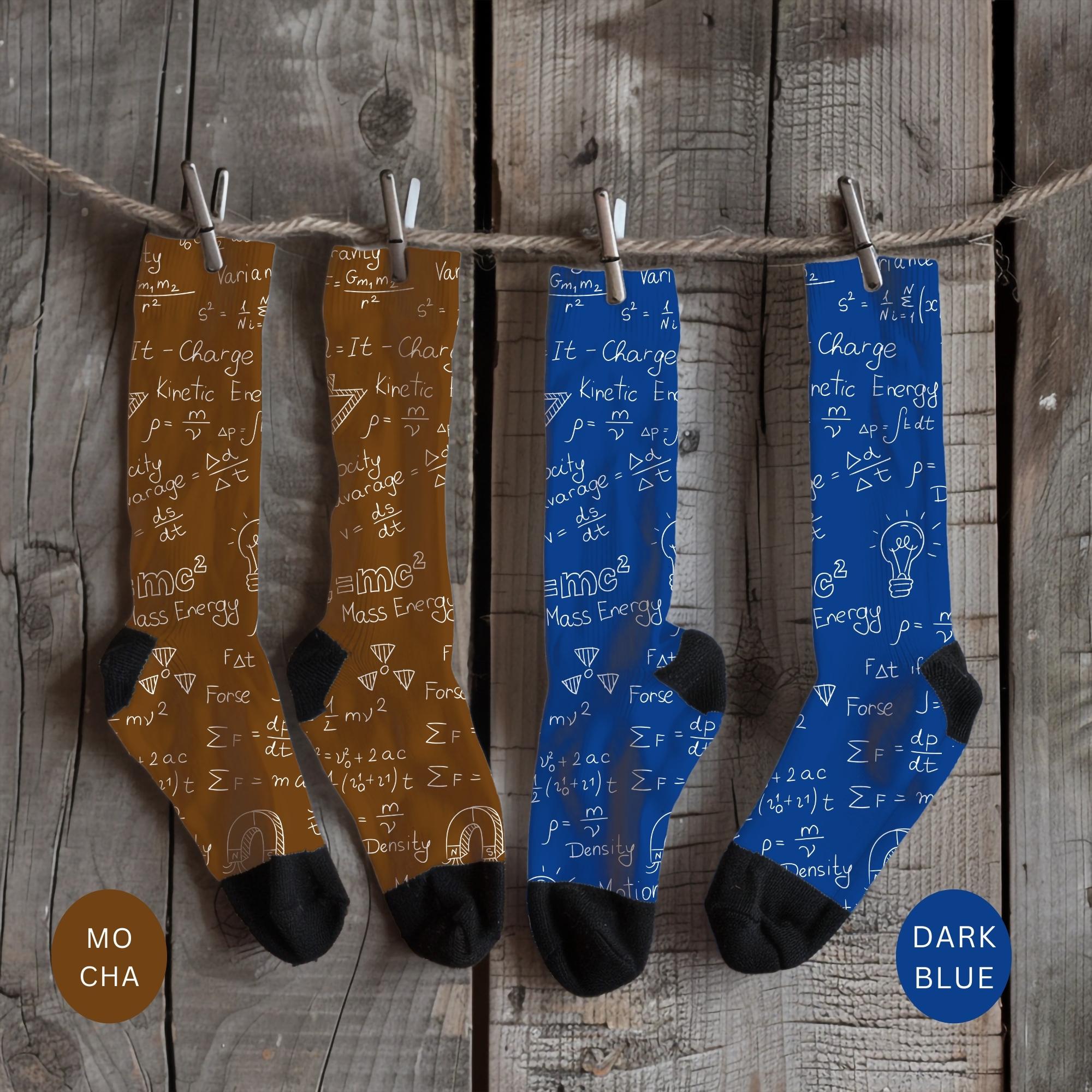 Physics Diagram Socks | Science Chemistry Math Crew Socks | STEM ...