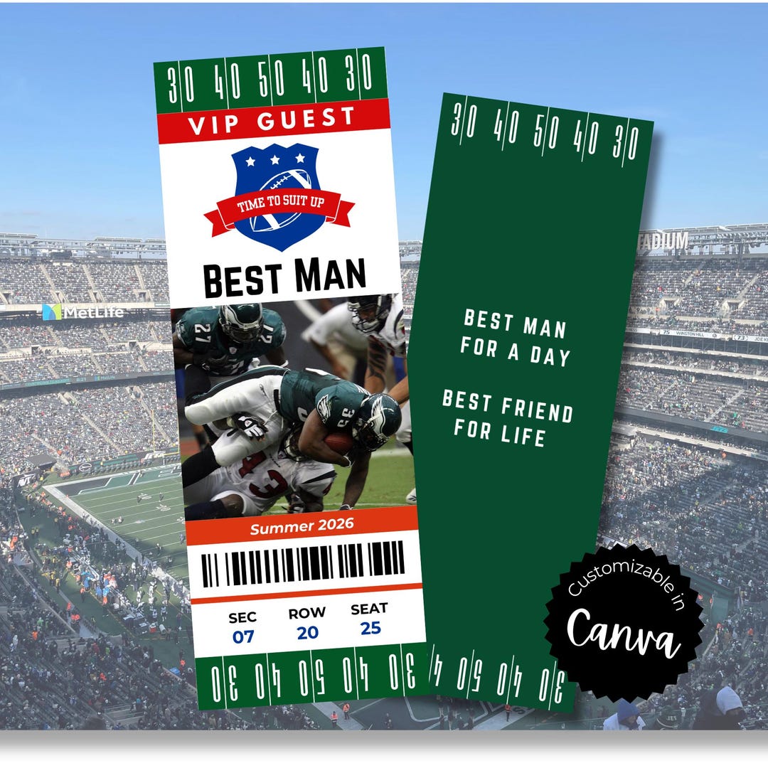 NFL Football Best Man & Groomsman Wedding Proposal Invite Cards ...