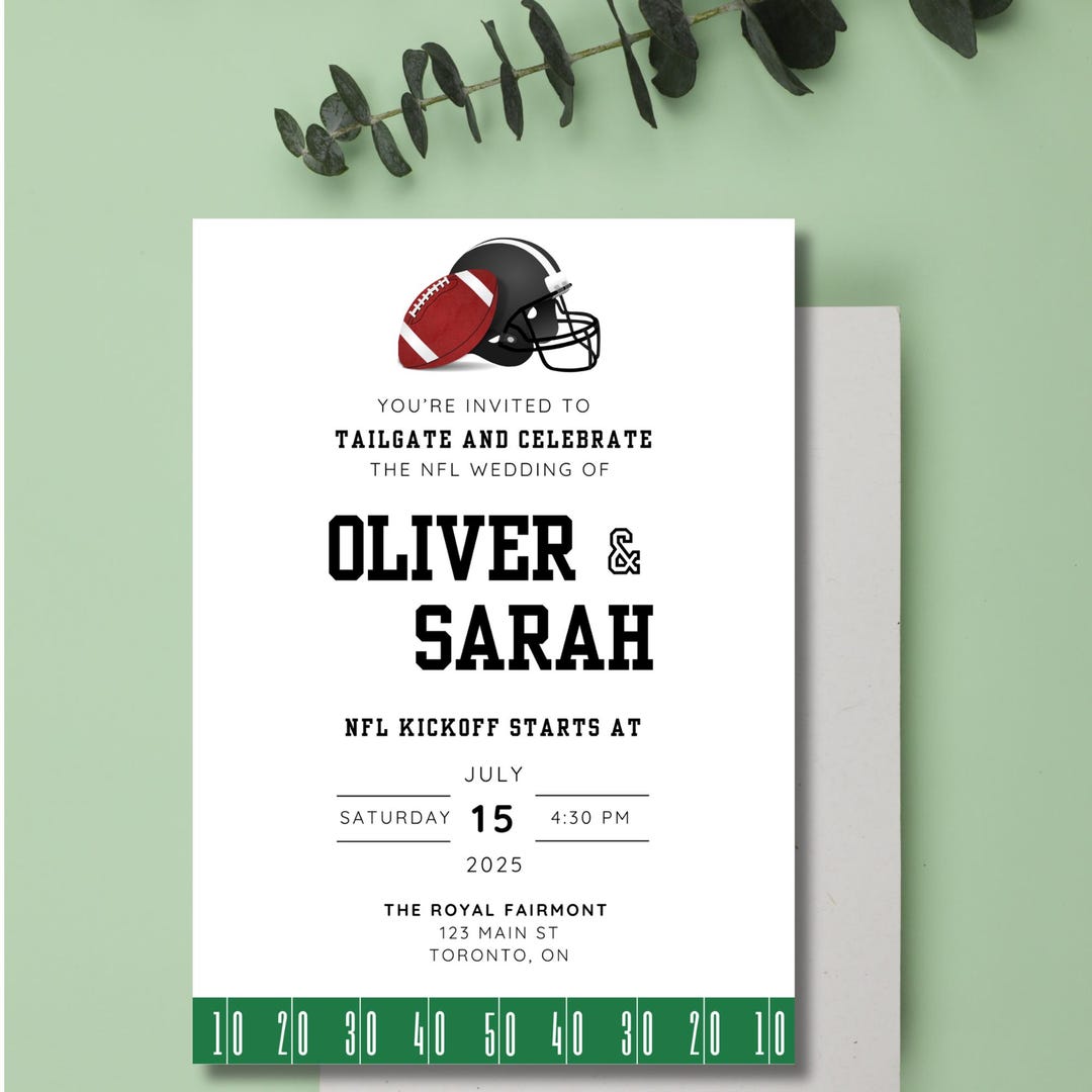 NFL Football Wedding Invitation, Stage and Doe & Tailgate Party ...