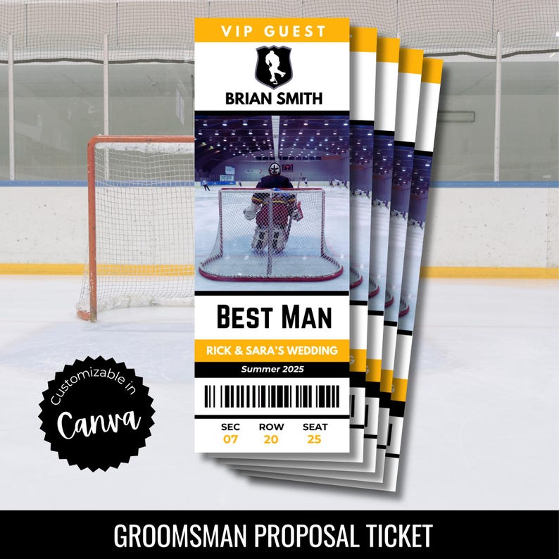 Hockey Best Man Proposal Card, Wedding Party & Bachelor Party Asking ...