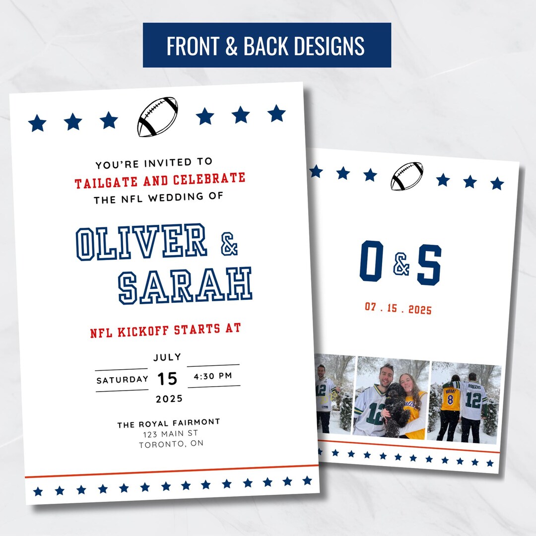 Football Wedding Invitation, NFL Tailgate Party Invite, Football Stag ...