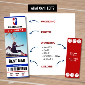Basketball Groomsmen & Best Man Proposal Sport Ticket Invite, Grooms ...