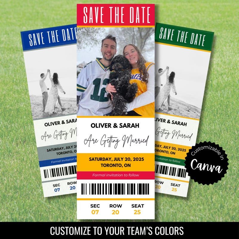 Football Ticket Save the Date - Etsy