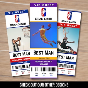 Basketball Groomsmen & Best Man Proposal Sport Ticket Invite, Grooms ...