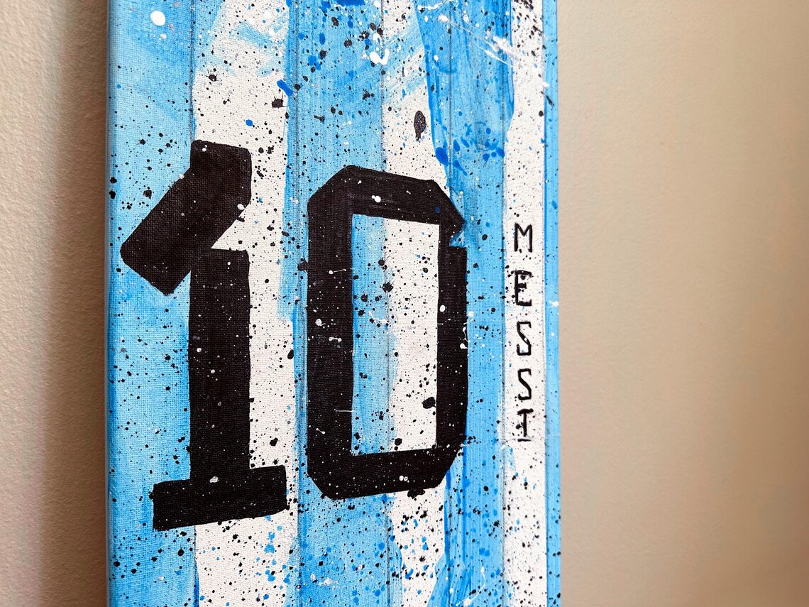 Lionel Messi Abstract Painting | Acrylic Art on Canvas | One-of-a-kind ...