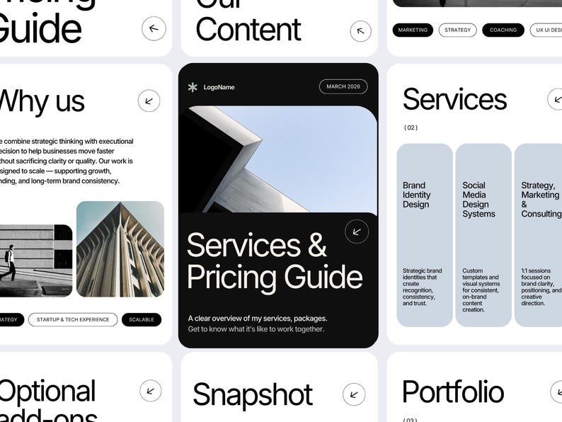Pricing Guide Canva Template, Service Price List, Client Onboarding ...