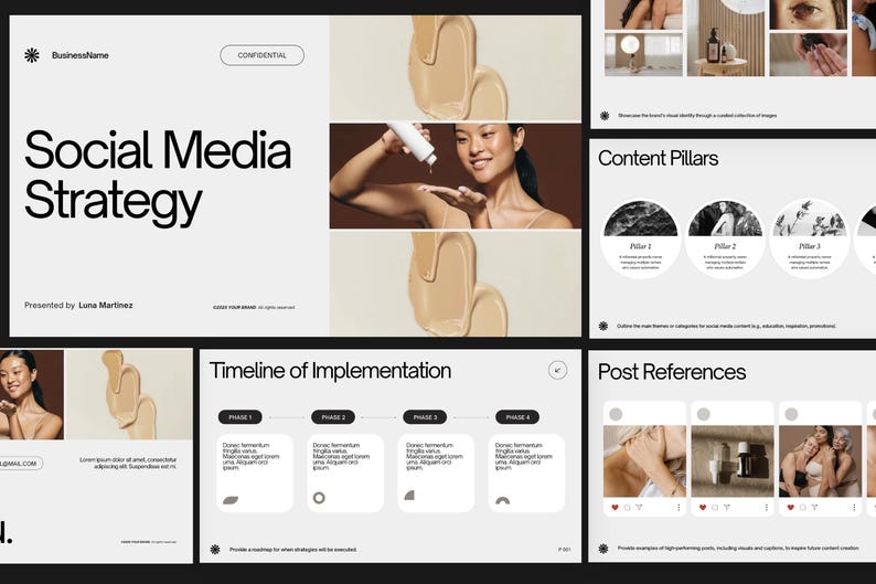 Social Media Strategy Template for Canva | Editable Client Presentation ...