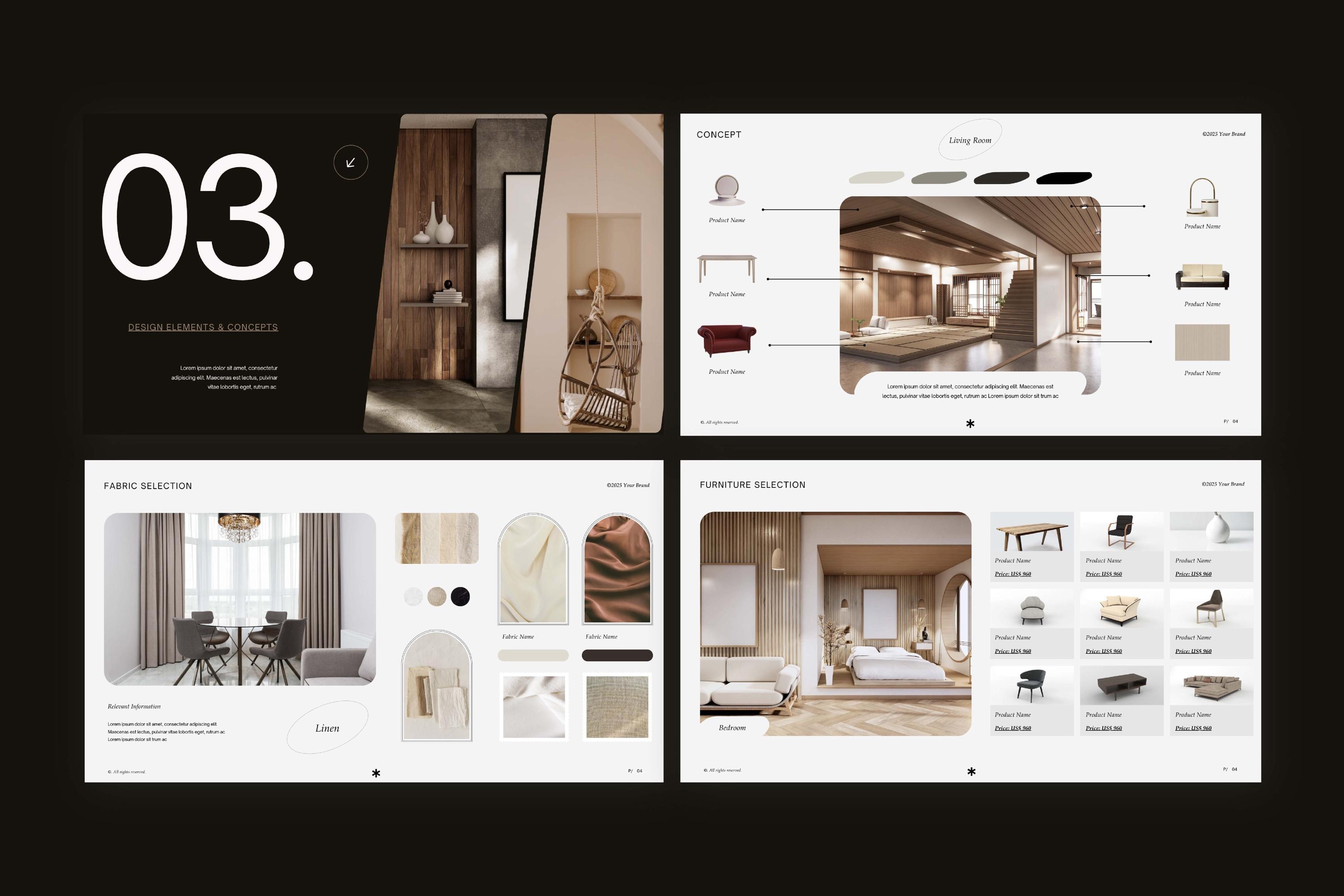 Interior Design Presentation Template, Furniture Presentation Board ...