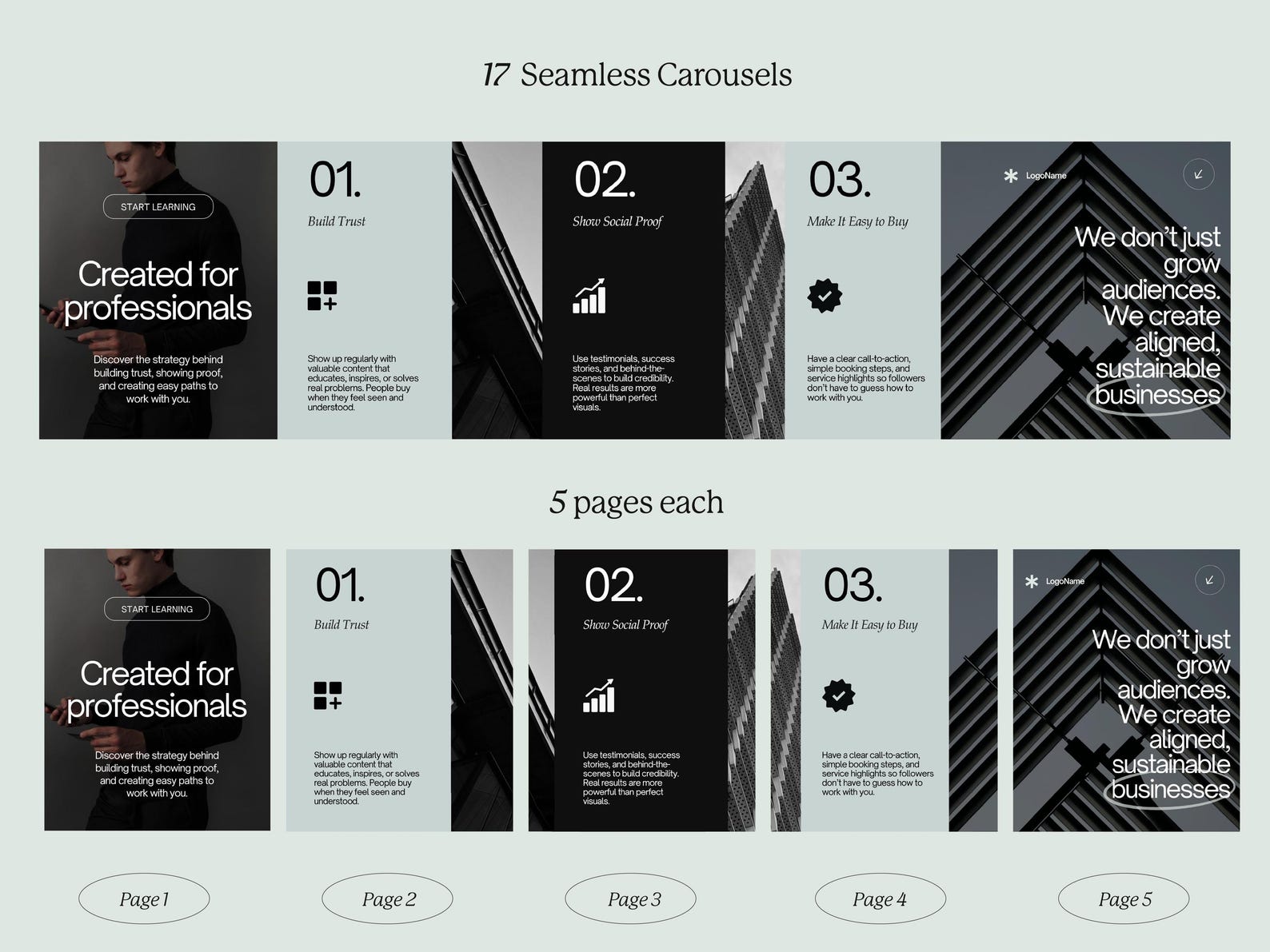 Business Instagram Seamless Carousel Canva Template, Carousel Posts for ...