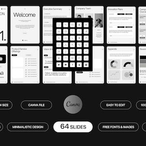 60-page Marketing Plan Template: Editable Canva Business Planner ...