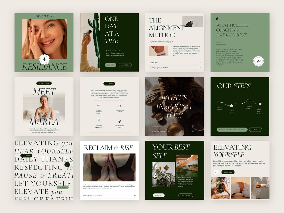 Health and Wellness Coach Social Media Canva Template for Coaches ...